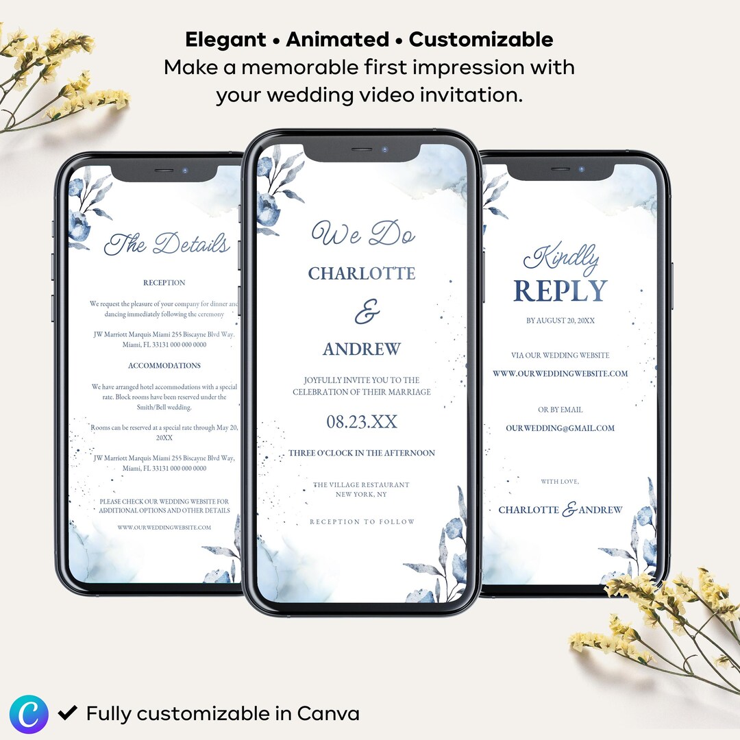Electronic Wedding Invitation & RSVP Template, We Do Digital Wedding ...