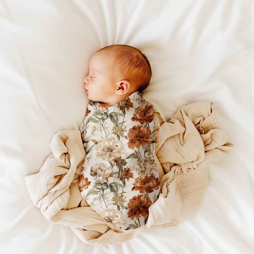 Floral Swaddle Blanket, Newborn Baby Girl Hat Headband, Coming Home ...