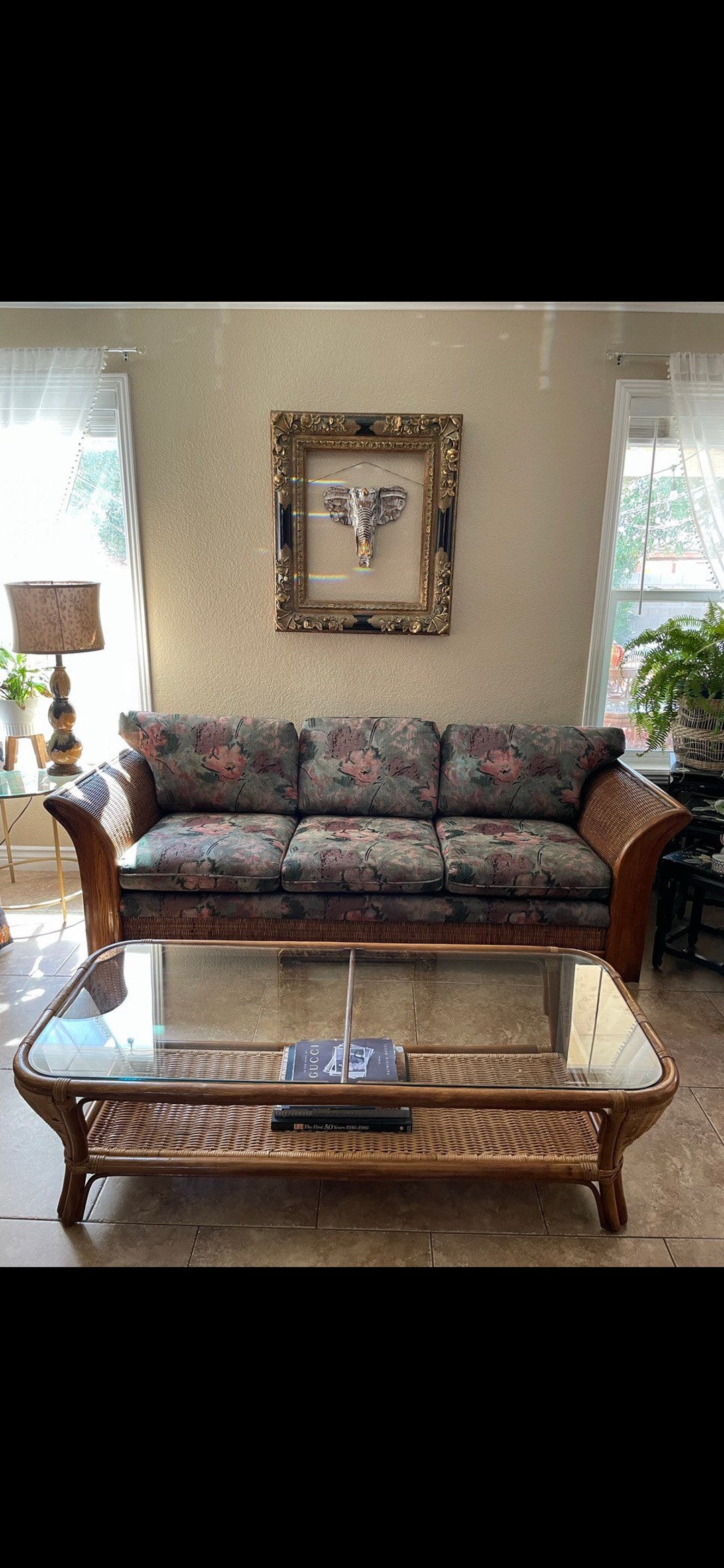 Vintage Oak Lounge Sofa Couch Coco Republic Designer Lounge Parker Era ...