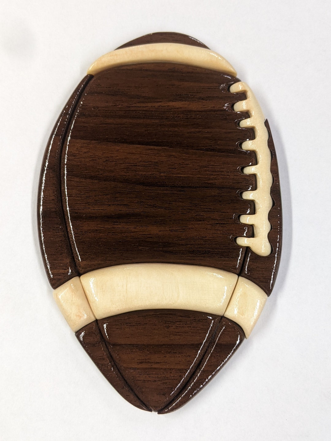 Wood Intarsia Football Ornament - Etsy