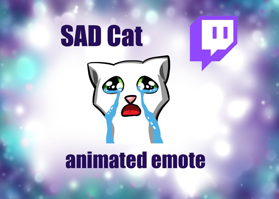 SAD CAT Animated Emote for Twitch Discord or Youtube - Etsy Portugal