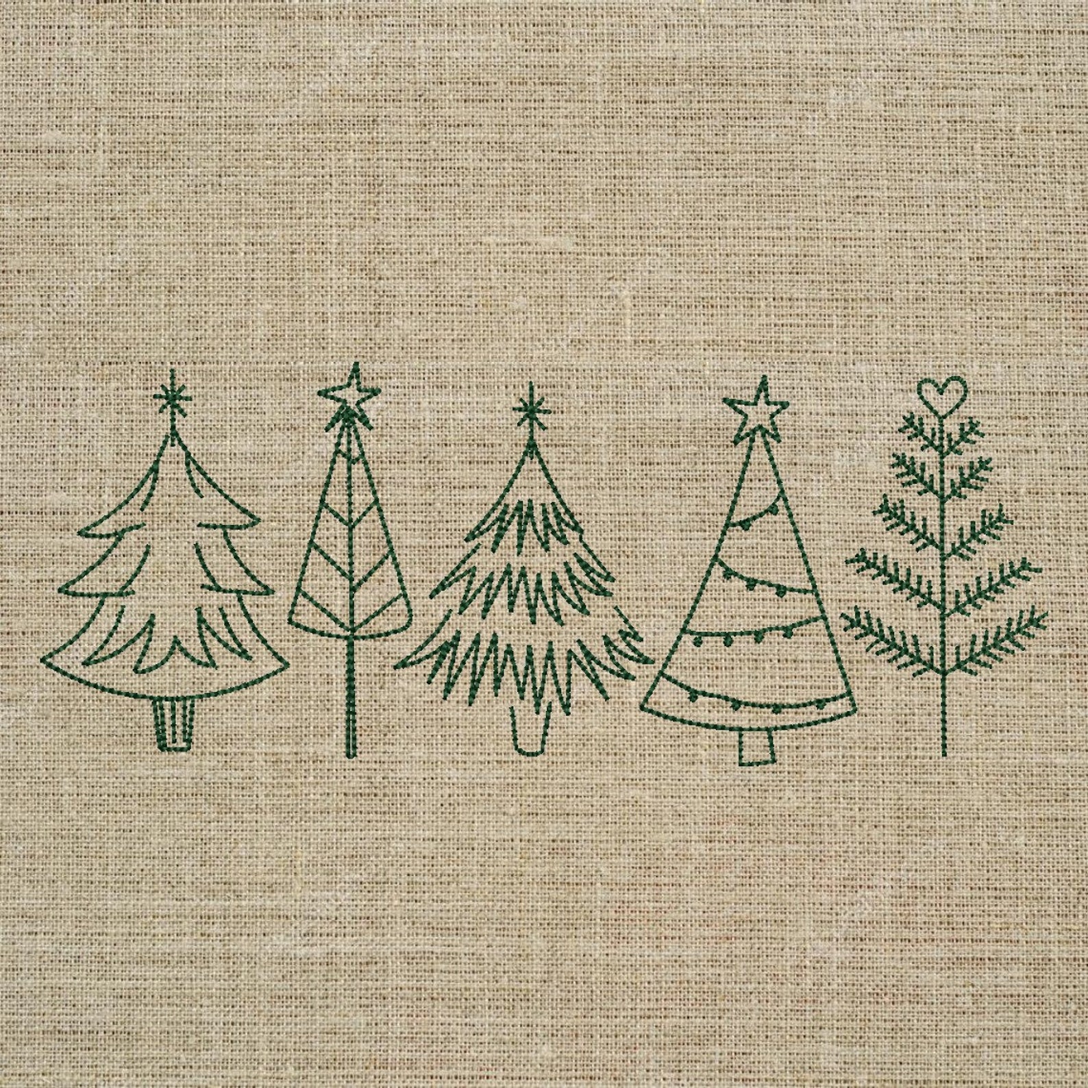 Christmas Trees Embroidery Designs, Christmas Embroidery Design ...