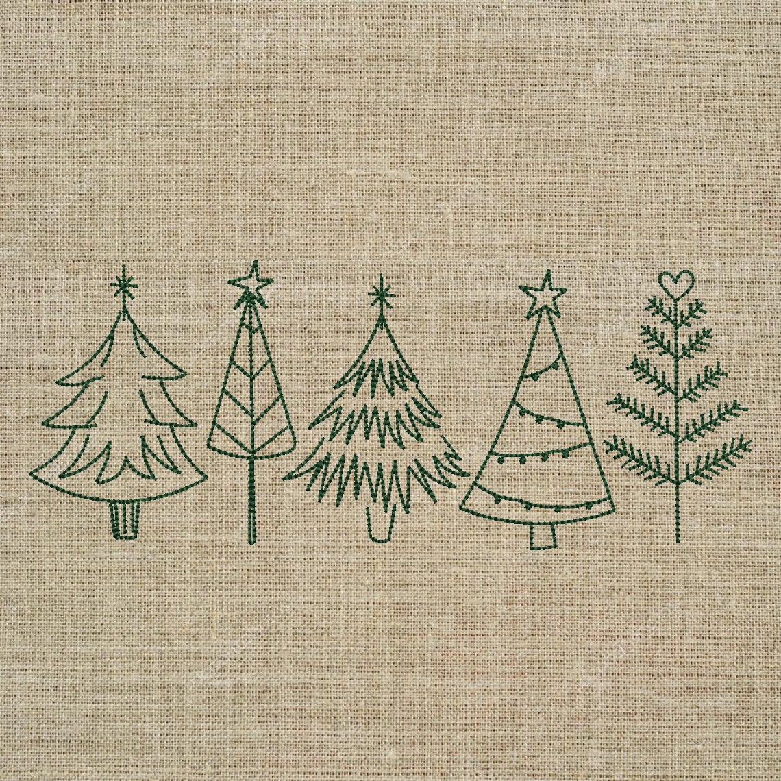 Christmas Trees Embroidery Designs Christmas Embroidery - Etsy