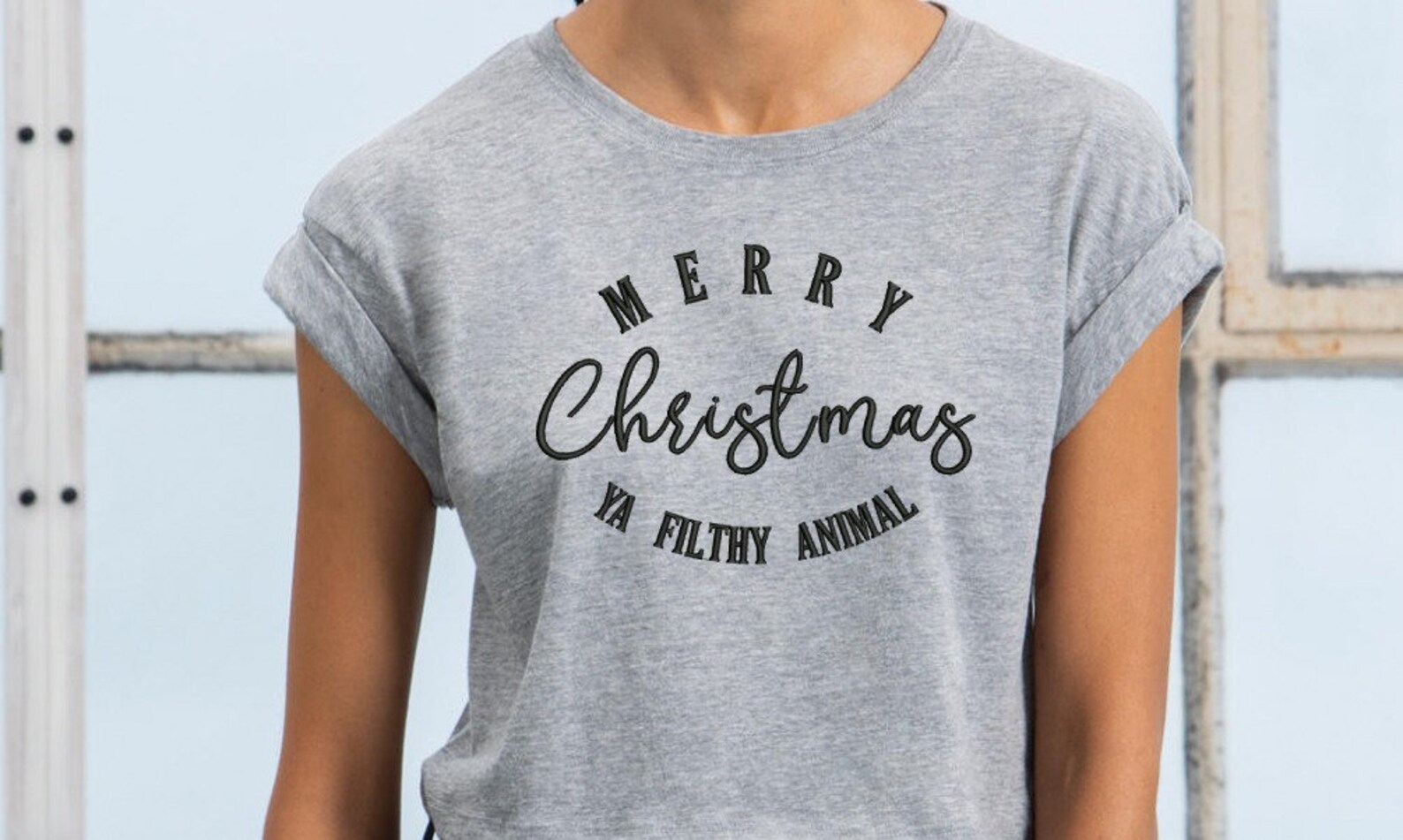 Merry Christmas Ya Filthy Animal Embroidery Design, Funny Christmas ...