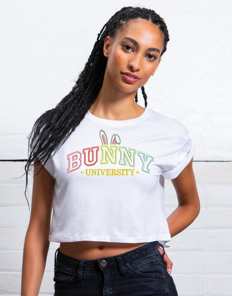 Bunny University Embroidery Designs, Easter Embroidery Design, Happy ...