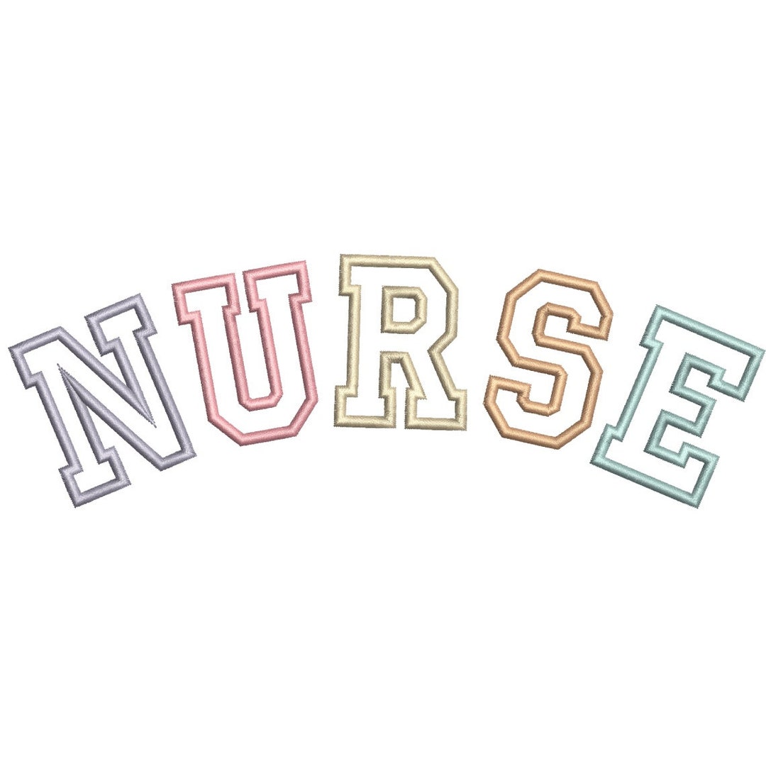 Retro Nurse Embroidery Designs, RN LPN, Registered Nurse, Nursing ...