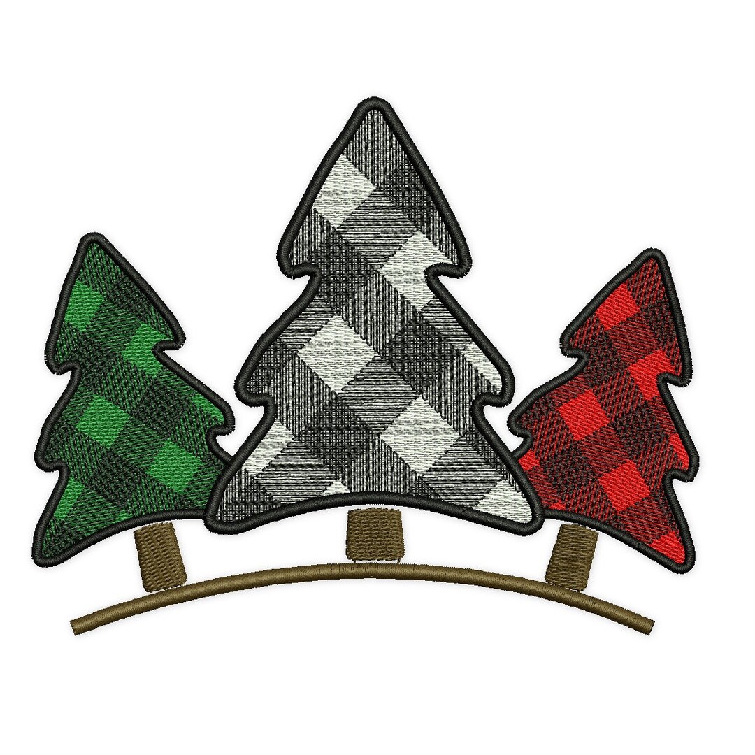 Triple Christmas Tree Embroidery Design, Christmas Embroidery Designs ...