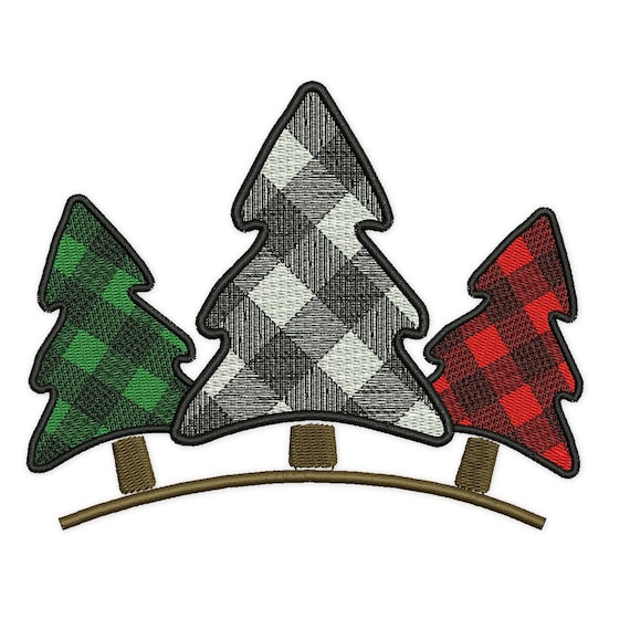 Triple Christmas Tree Embroidery Design Christmas Embroidery - Etsy