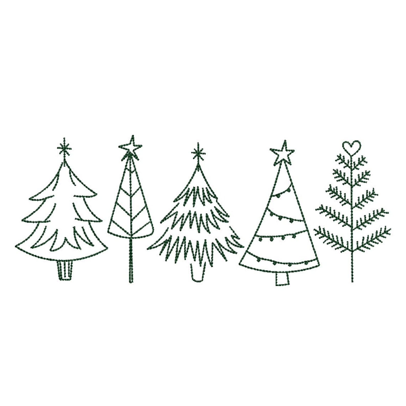 Christmas Trees Embroidery Designs Christmas Embroidery - Etsy
