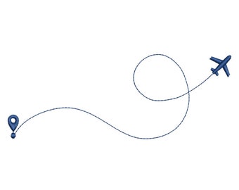 Flight Embroidery Design. Airplane Machine Embroidery Design. Mini ...