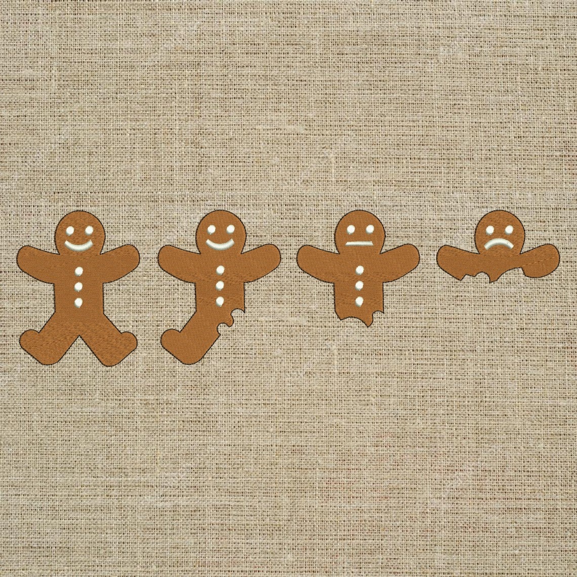 Mini Gingerbread Embroidery Designs Four Gingerbread Man - Etsy