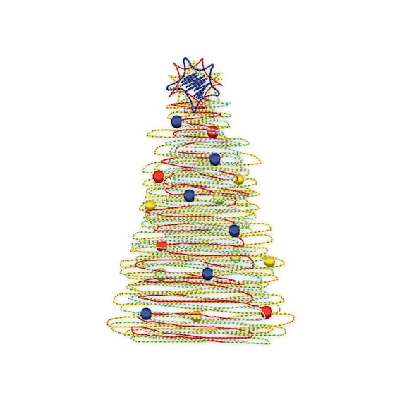 Christmas Tree Embroidery Designs Scribble Christmas Tree - Etsy