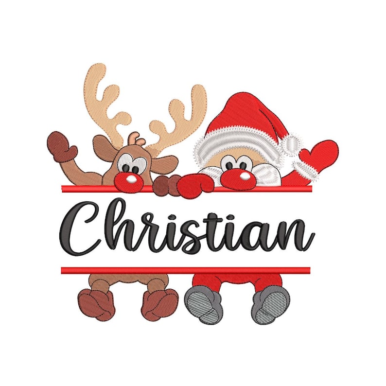 Deer and Santa Embroidery Designs, Christmas Embroidery Design, Holiday ...