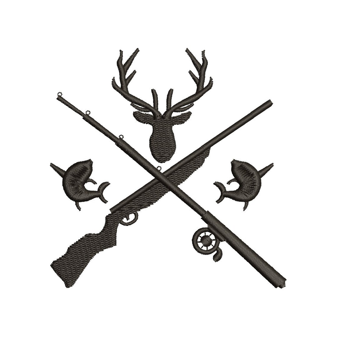 Hunting and Fishing Embroidery Design, Mini Hunting Pattern, Deer Head ...