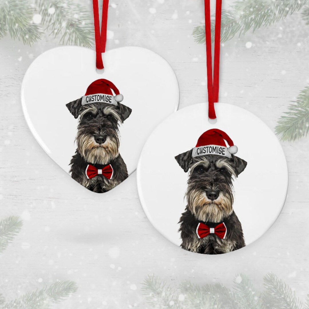 Personalised Miniature Schnauzer Christmas Decoration Christmas Hanging ...