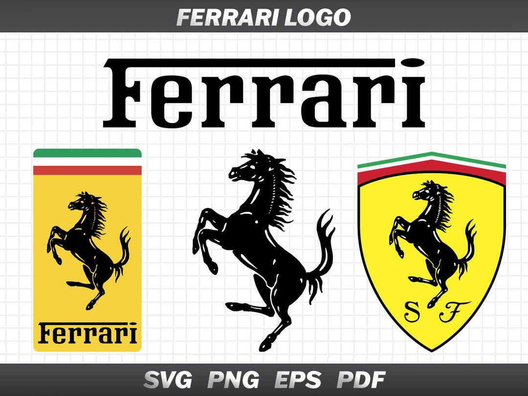 Ferrari Logo & Emblem - 4 X Digital Iconic Ferrari Logo and Emblems ...