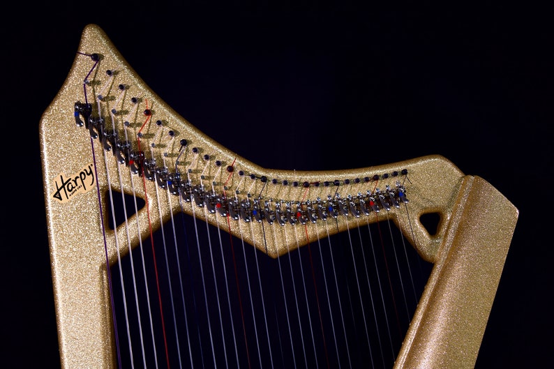 29 String Artemis Harpy With Levers - Electric-acoustic Harp - Gold - Etsy