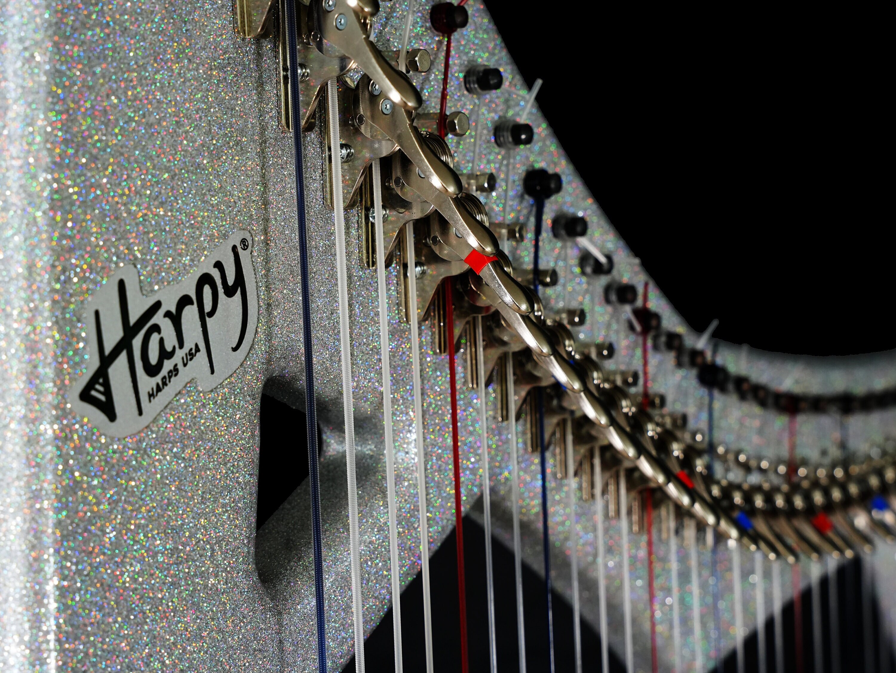 29 String Artemis Harpy With Levers Electric-acoustic Harp Silver - Etsy