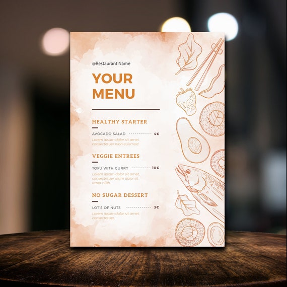 Menu Graphic Design - Etsy