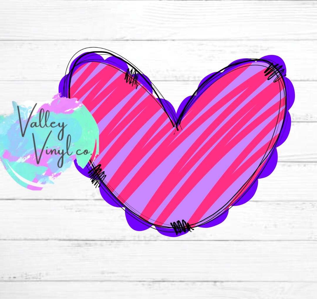 Pink Purple Heart Design | Cute Design Only PNG Sublimation - Etsy