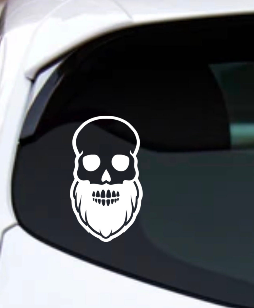 Bearded Skull Decal Beard Stickers Funny Bumper Sticker Decal Car Truck ...