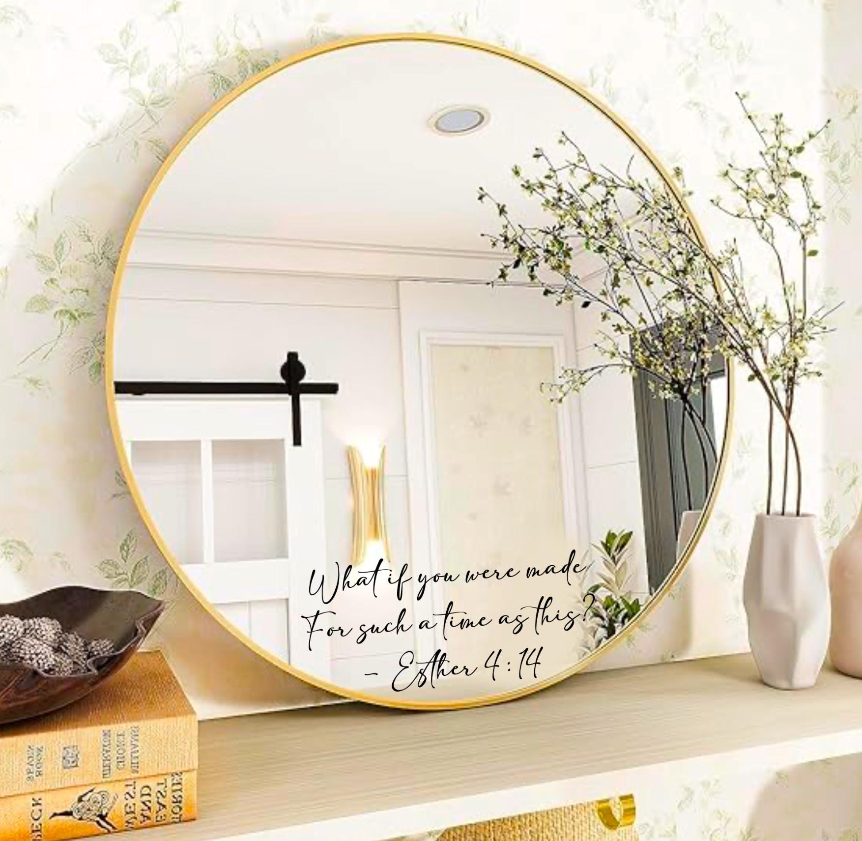 What If Esther 4:14 Bible Verse Mirror Wall Decal Sticker | Bible Decal ...