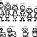 Stick Figure Custom Family Sticker Decal | Family Members Sticker Decal ...