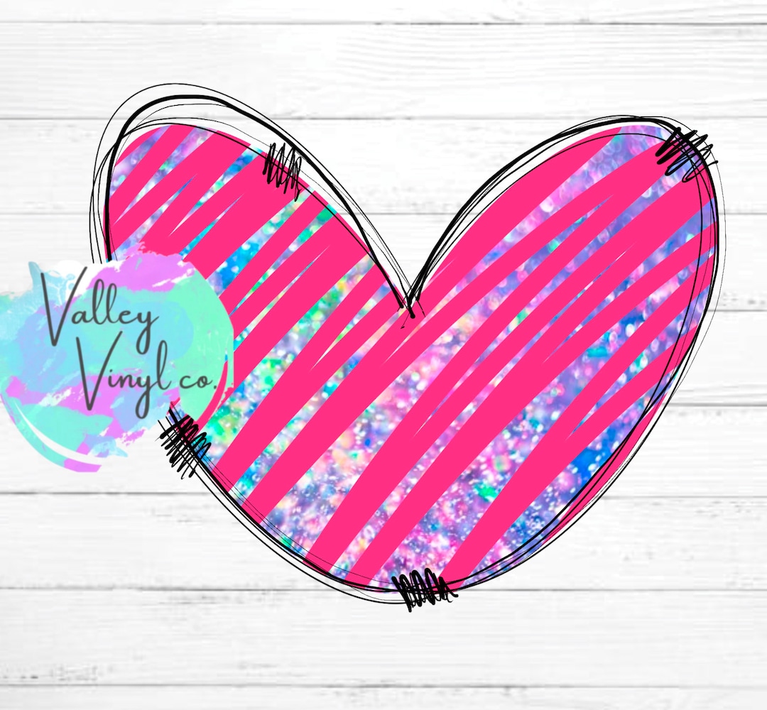 Rainbow Sparkle Heart Design | Cute Design Only PNG Sublimation - Etsy