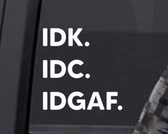 Idgaf Decal - Etsy