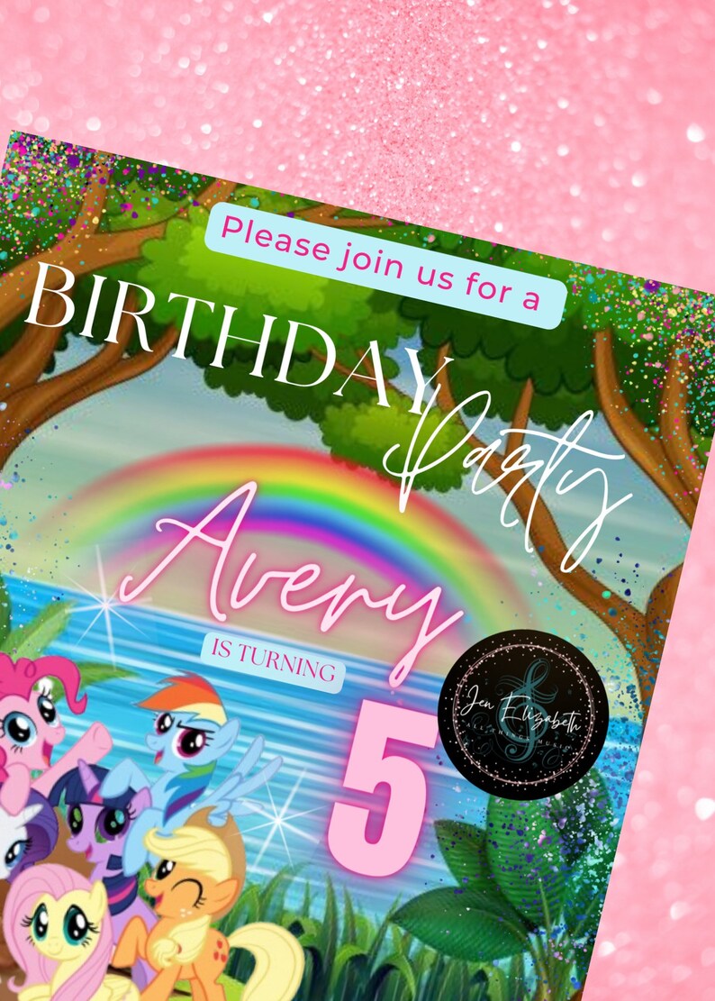 Pony Birthday Invitation Template, Girl Birthday Invitation, Pony Party ...