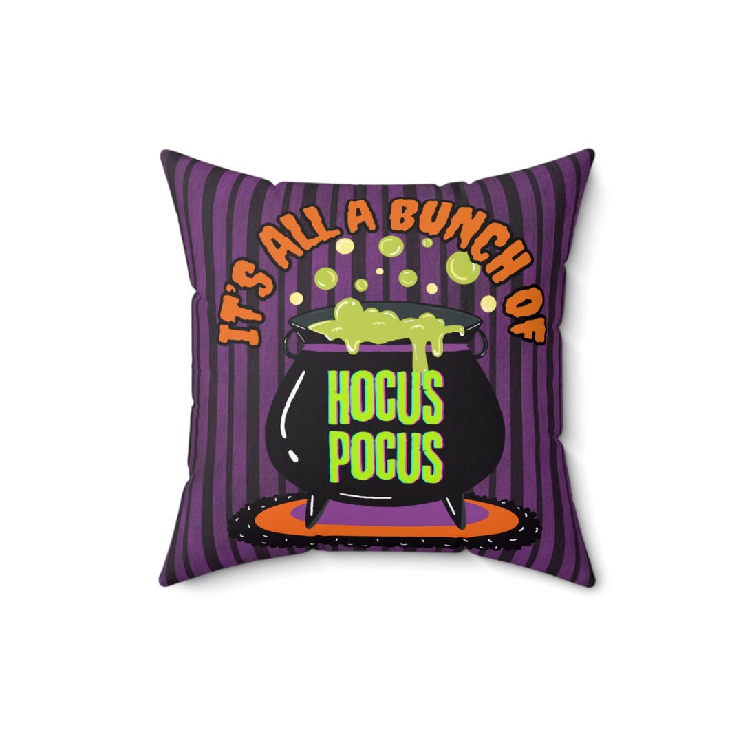 Hocus Pocus Spun Polyester Square Pillow, Hocus Pocus Decor, Halloween Pillow, Halloween Decor ...