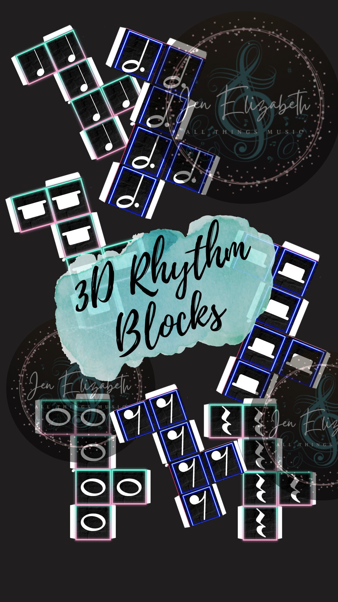 3D Rhythm Blocks, Music Classroom, Music Teacher, Music Education ...