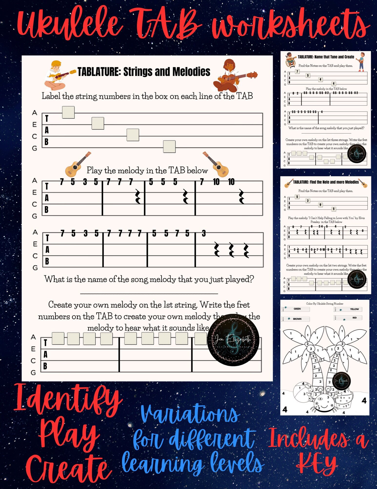 Ukulele Worksheets