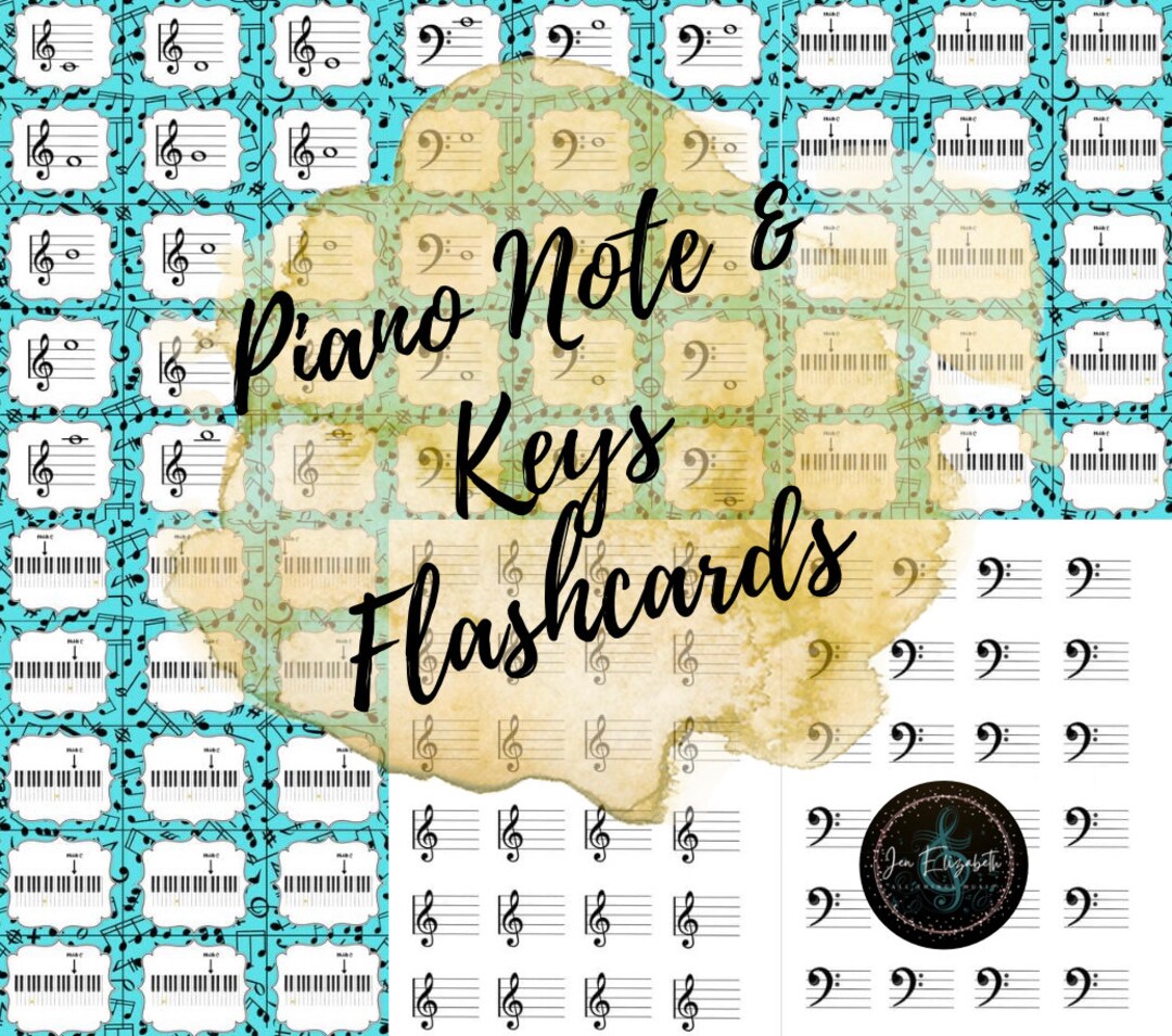 Piano Note and Key Flashcards, Music Classroom, Music Education, Piano ...