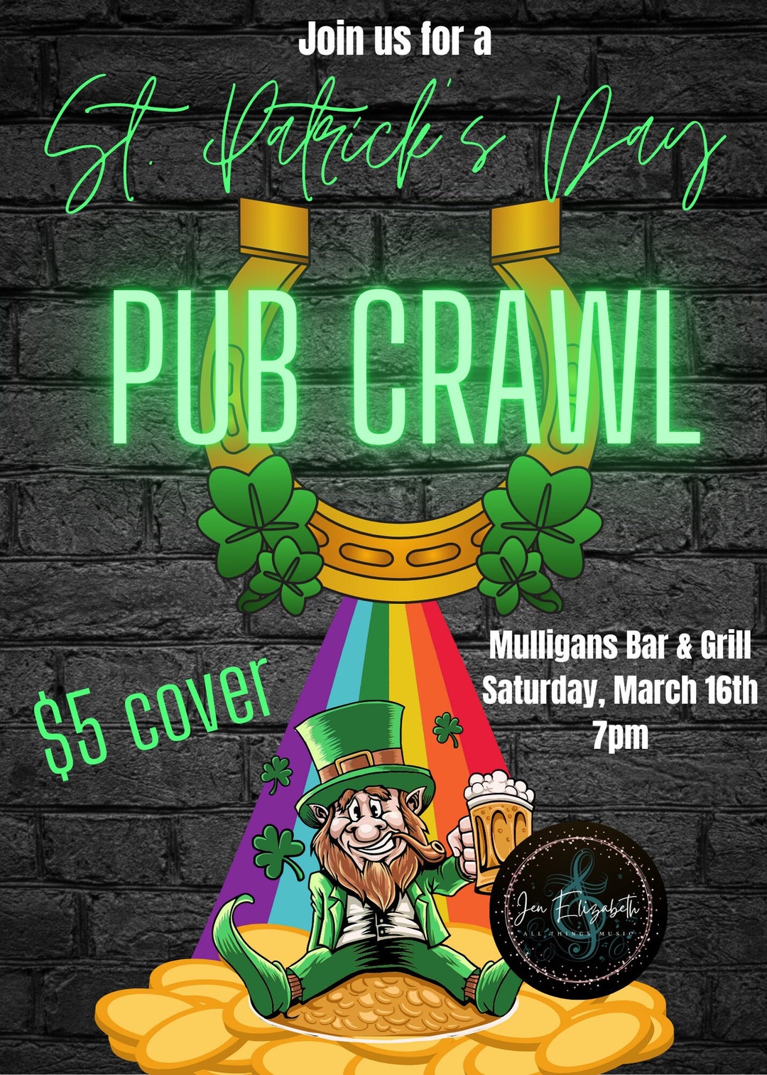 St. Patrick's Day Invitation Template, Pub Crawl Invitation, Irish ...