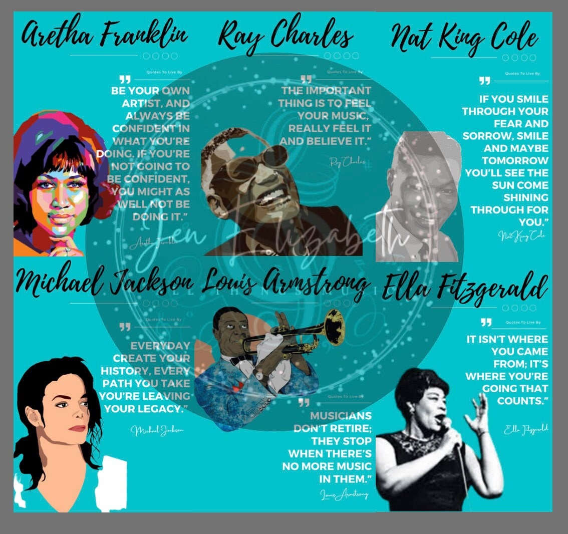 Black Musician Quotes Poster- Set of 6, Black History Month, Black ...