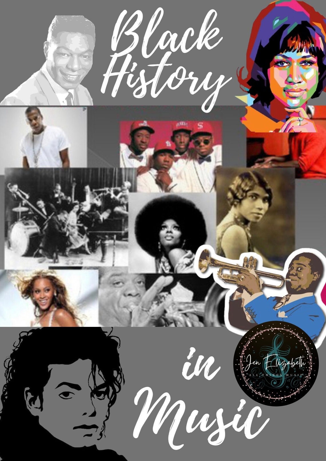 Black History in Music Poster, Black History Month, Black Musicians ...