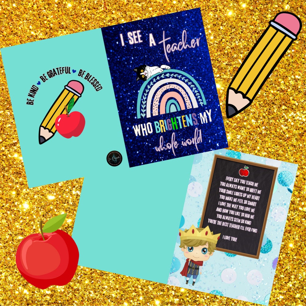 Teacher/administration Cards (from a Boy)- 6 Cards, Teacher ...