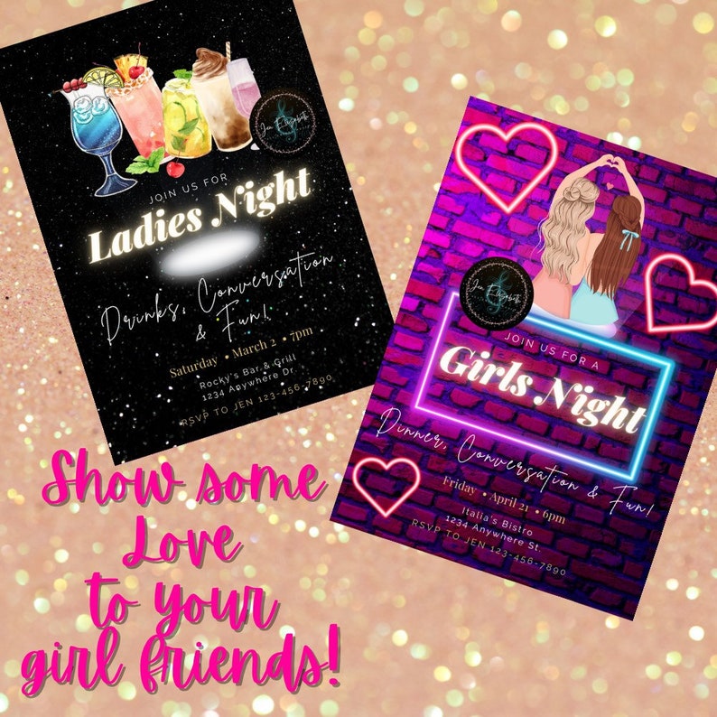 Girls Night Invitation Template - Etsy