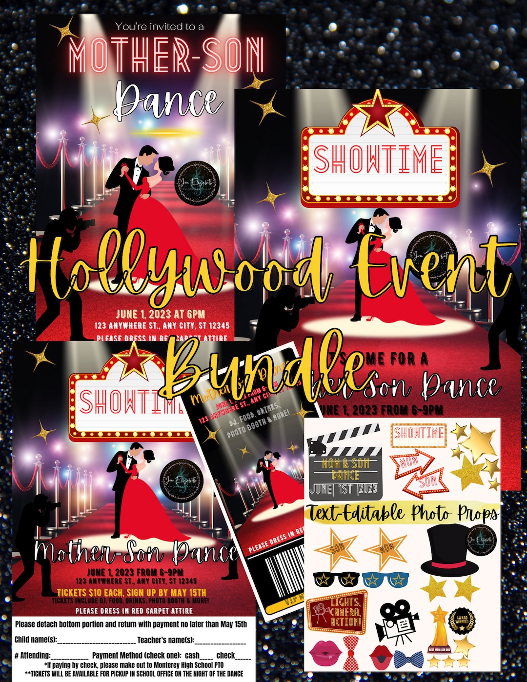 Hollywood Event Bundle Template, Hollywood Party, Hollywood Dance ...