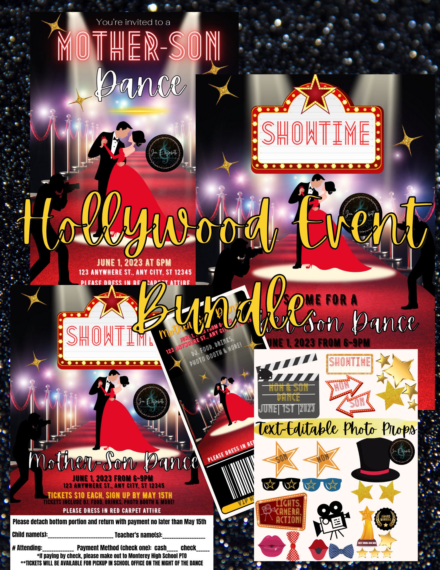 Hollywood Event Bundle Template, Hollywood Party, Hollywood Dance ...