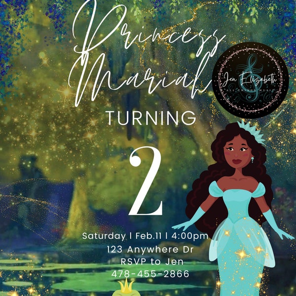 Princess 7th Birthday Invitation - Etsy