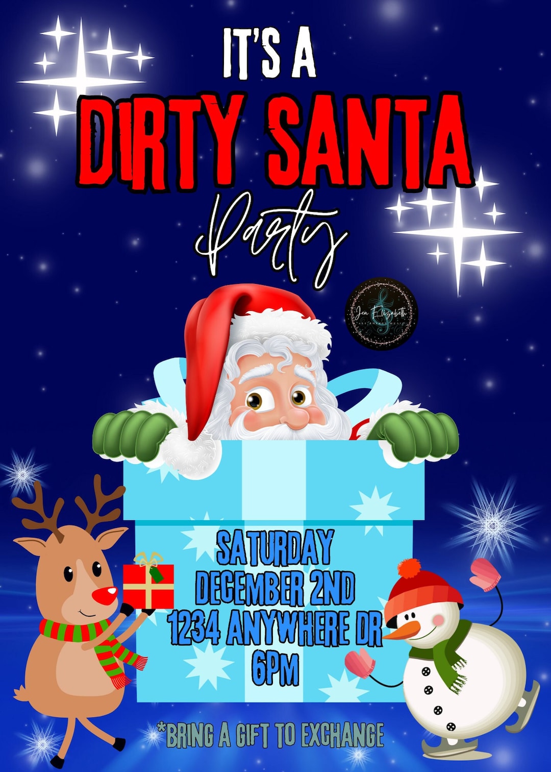 Dirty Santa Invitation Template - Etsy
