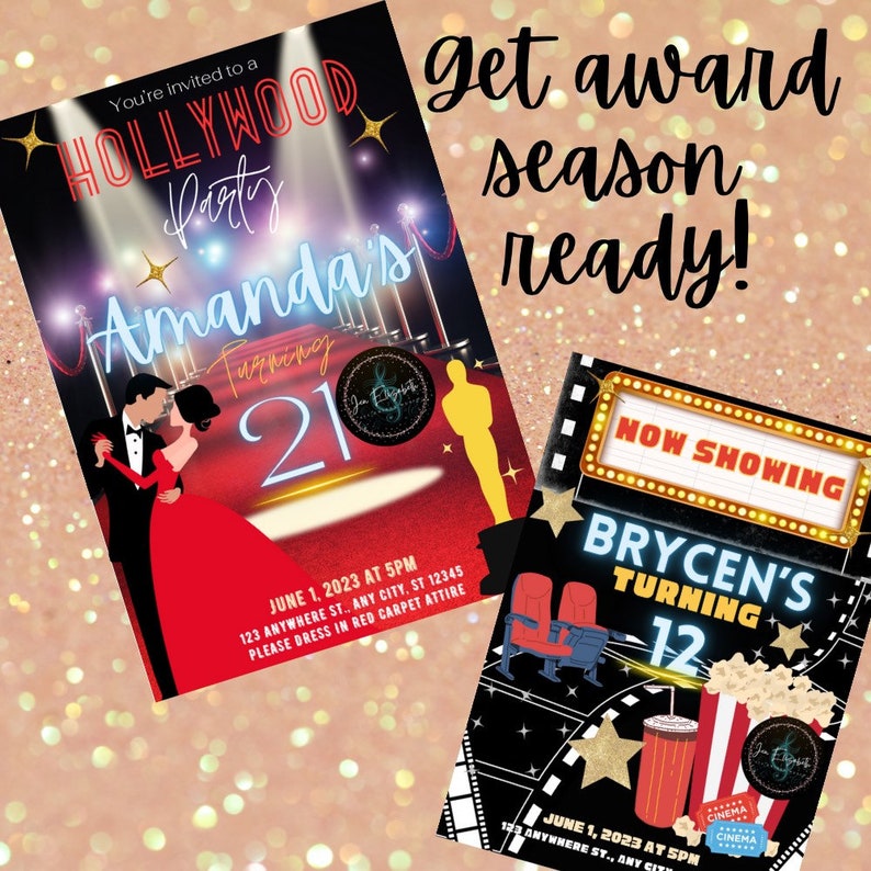 Hollywood Birthday/event Invitation Template, Red Carpet Event ...