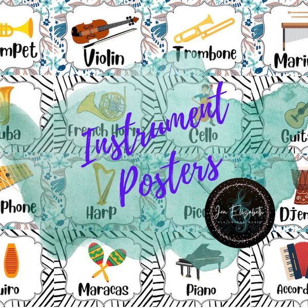Orchestra Instrument Posters - Etsy