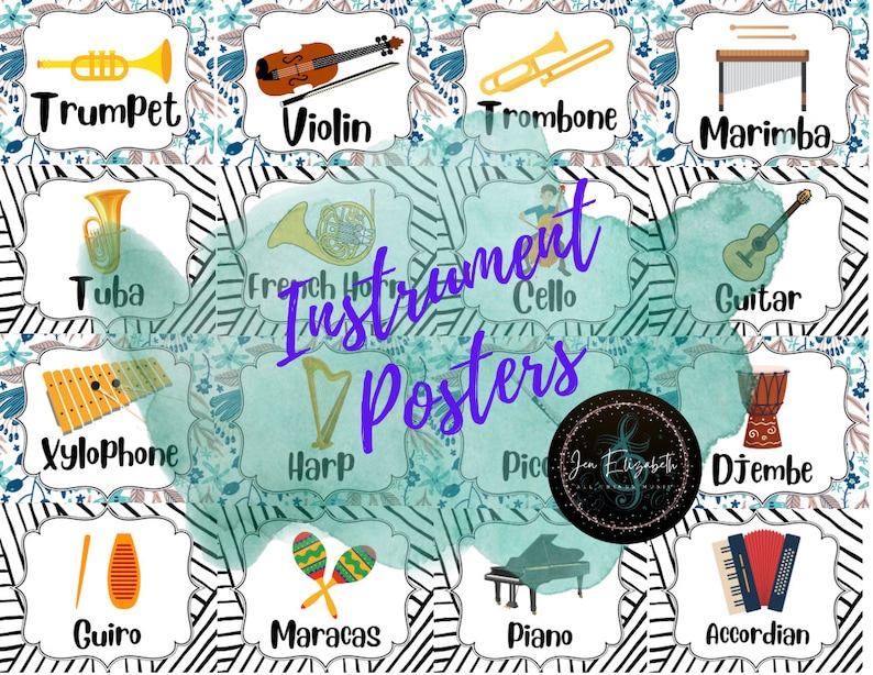 Instrument Posters Set of 37 - Etsy