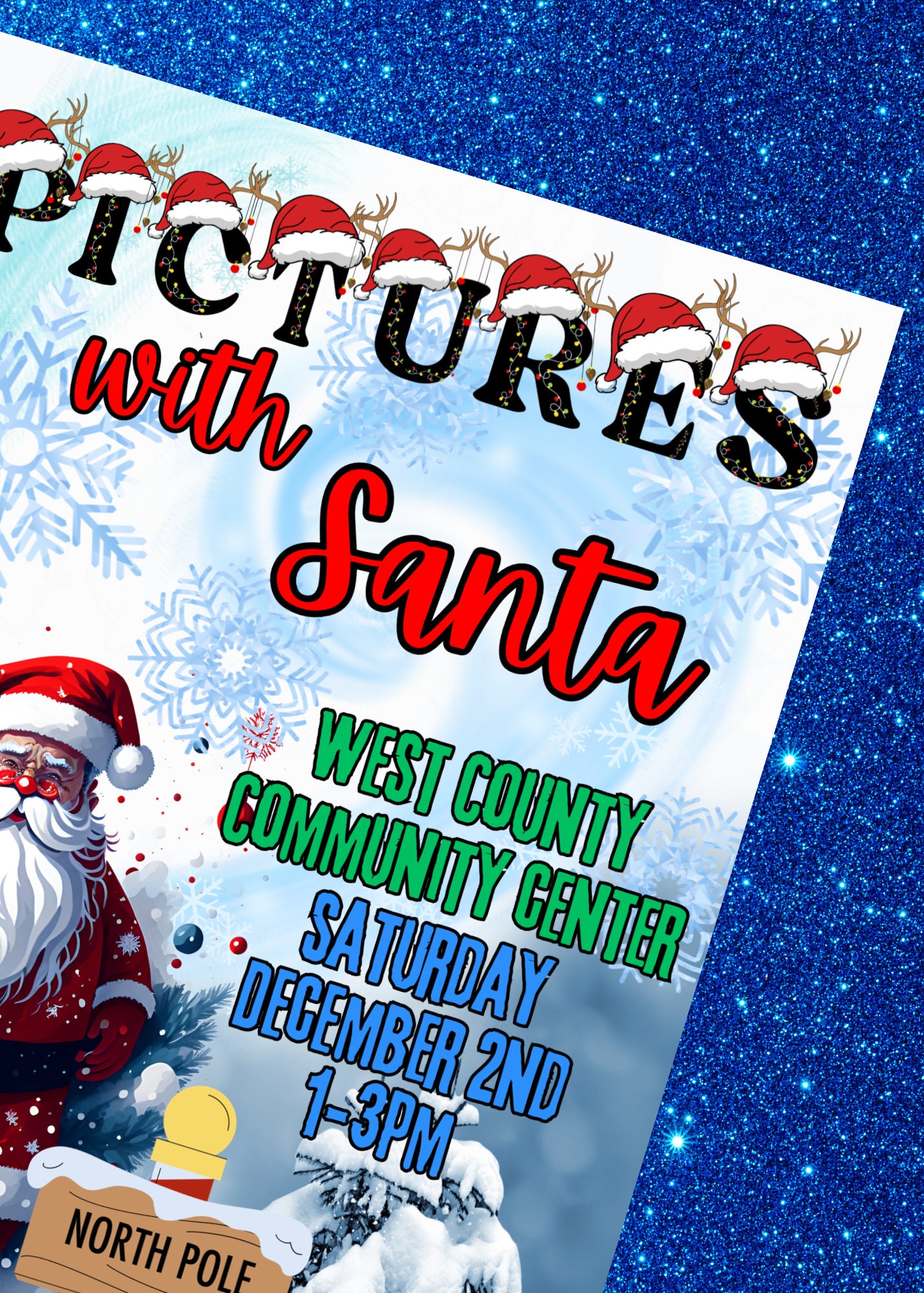 Pictures With Santa Invitation/event Template - Etsy