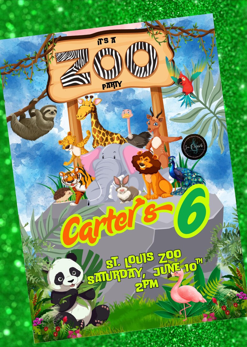 Zoo Birthday Party Invitation Template, Zoo Party, Animal Theme, Zoo ...