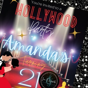 Hollywood Birthday/event Invitation Template, Red Carpet Event ...