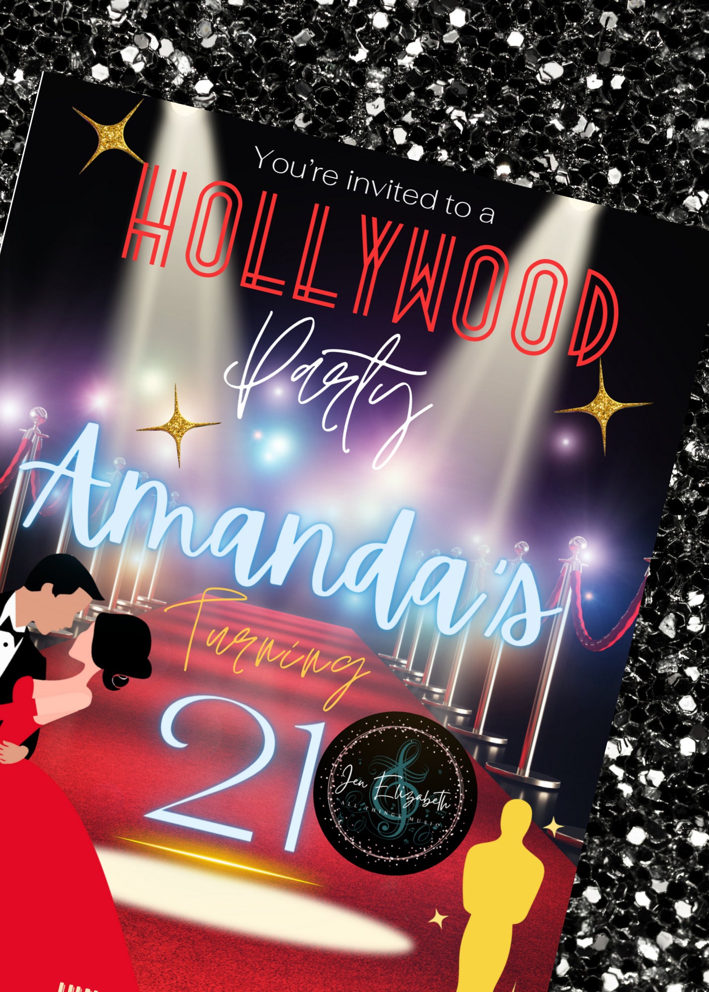Hollywood Birthday/event Invitation Template, Red Carpet Event ...